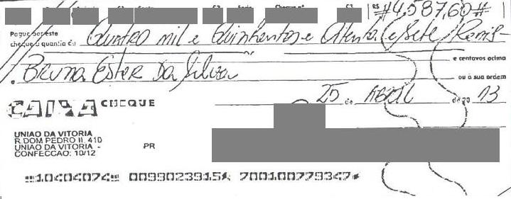 Falsificação de cheque faz vítima em União da Vitória - Vvale