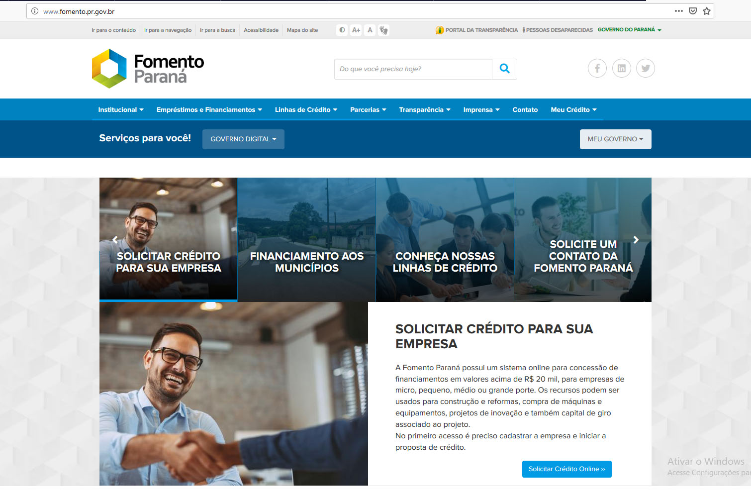Fomento Paraná inaugura novo portal institucional - Vvale