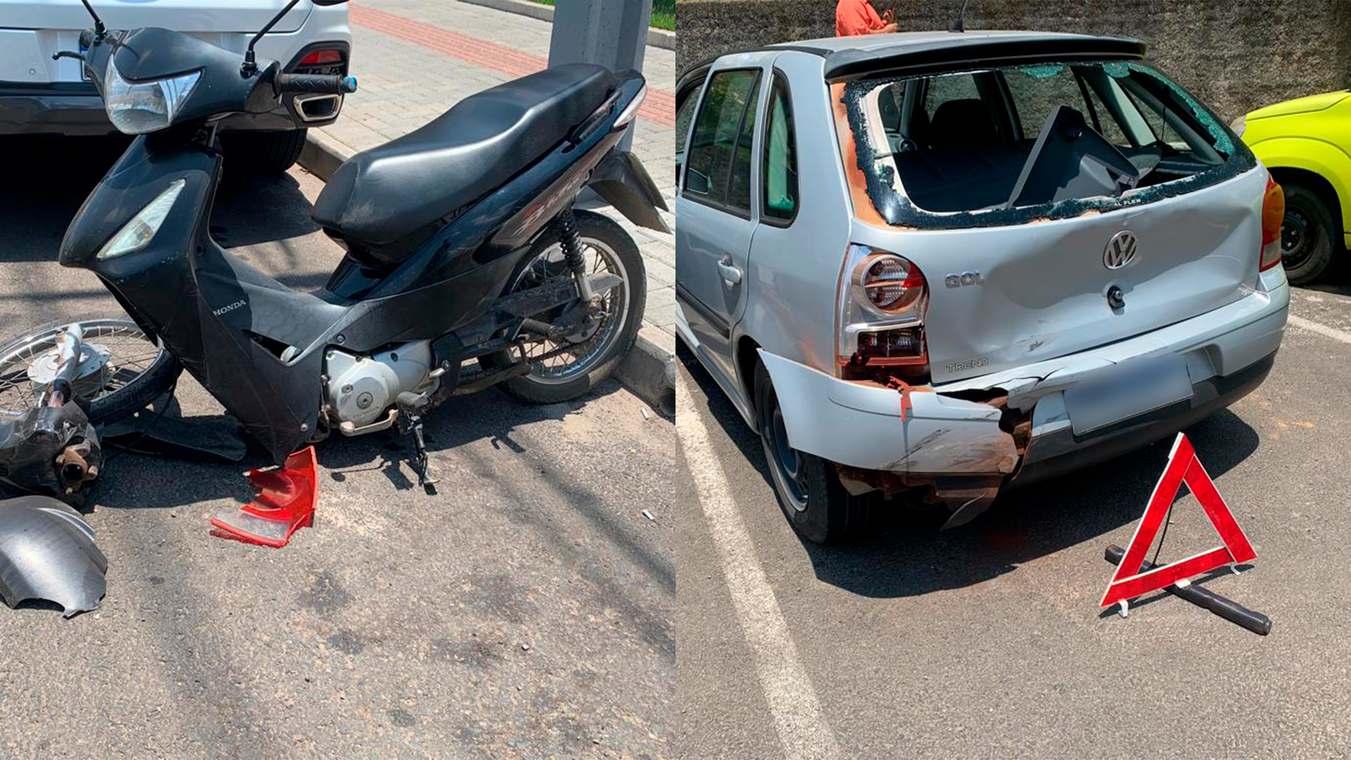 Acidente envolvendo carro e moto é registrado em Porto União