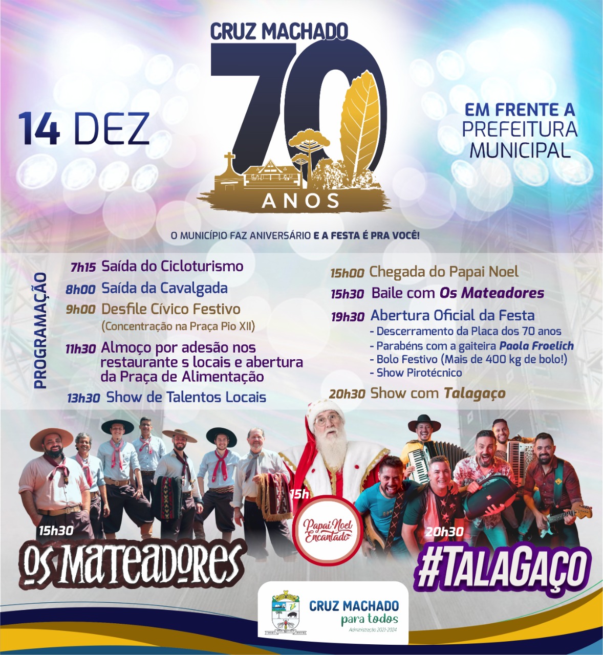 Uma festa para comemorar os 70 anos de Cruz Machado - Vvale