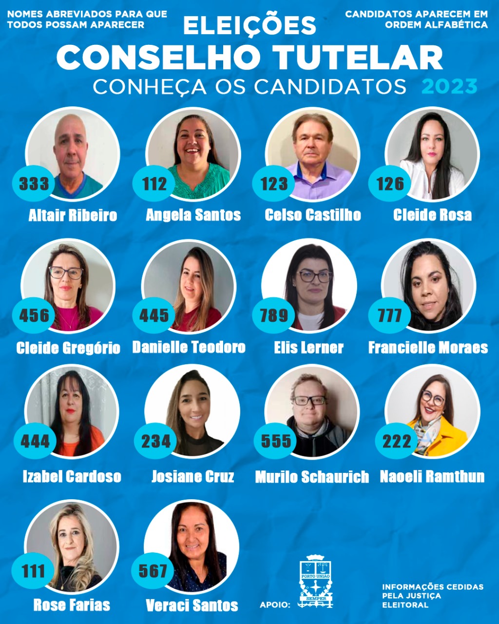 Conheça Os Candidatos Ao Cargo De Conselheiro Tutelar De Porto União