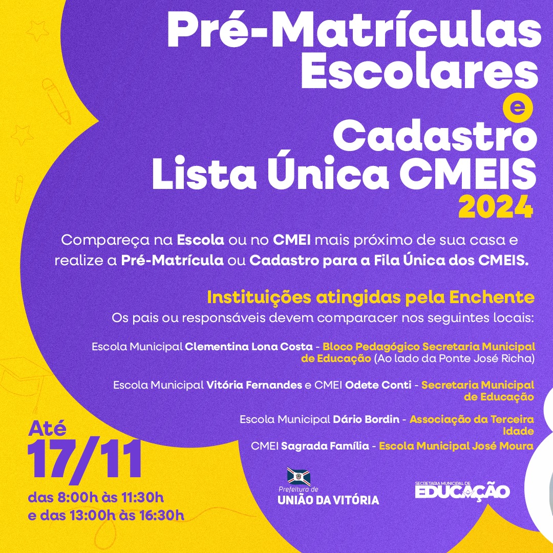 Abertas As Pré Matrículas Escolares E Cadastro Para Fila única Dos